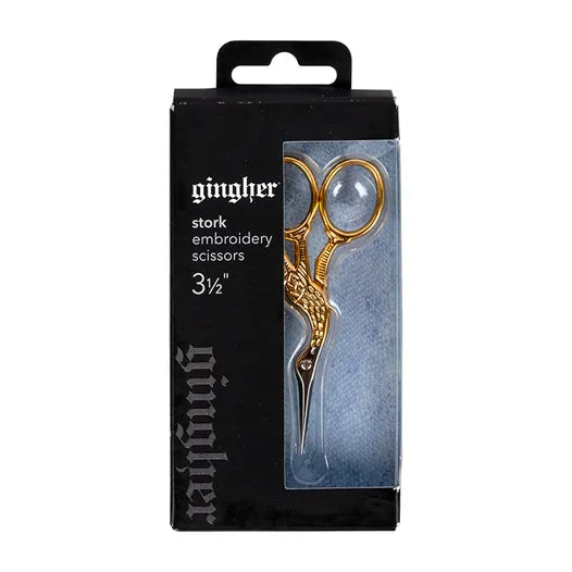 3.5" Gingher Gold Handled Stork Embroidery Scissors – Home Folk